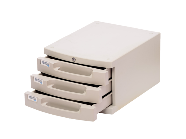 Chrome 3 Layers Cabinet with Lock - Penrex Chrome Stationery