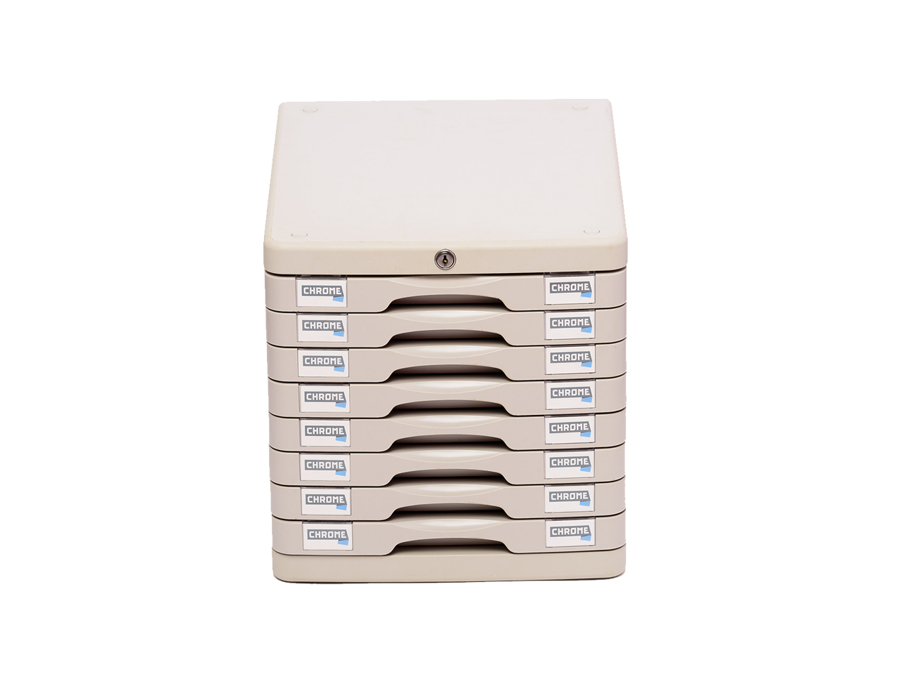 Chrome 8 Layers Cabinet with Lock - Penrex Chrome Stationery
