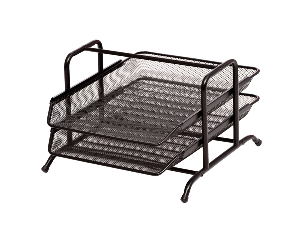 Chrome Mesh Document Tray 2 tier - Penrex Chrome Stationery
