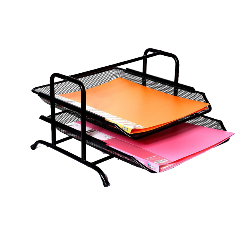 Chrome Mesh Document Tray 2 tier - Penrex Chrome Stationery