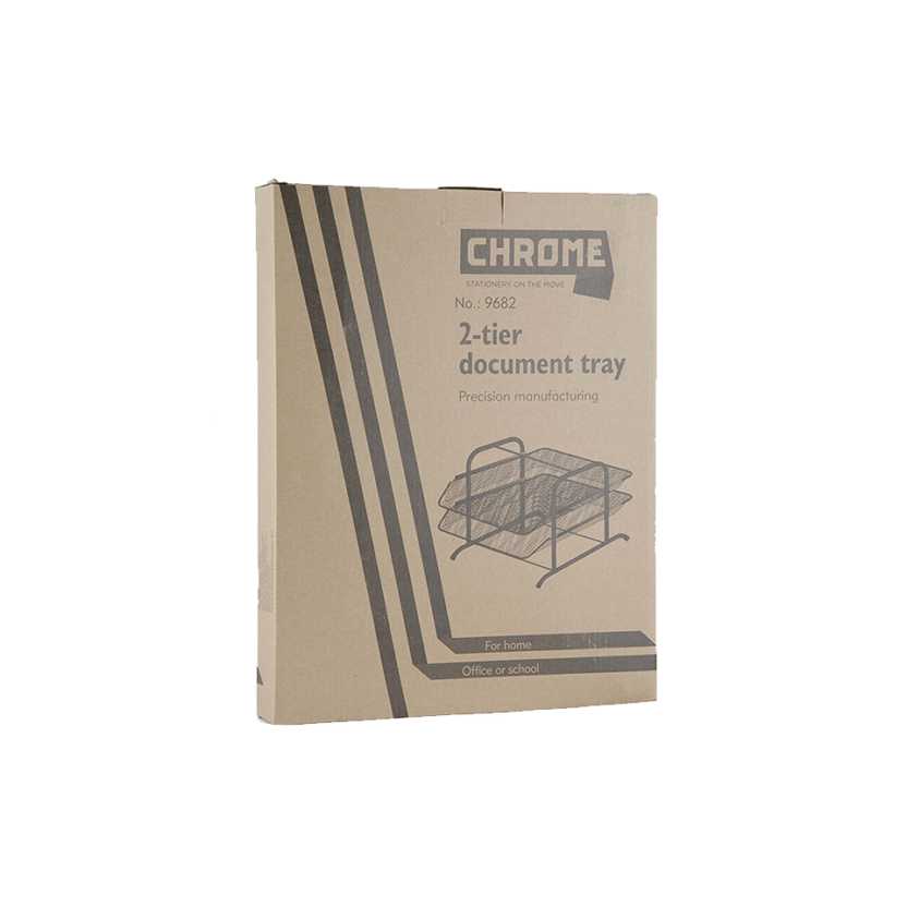 Chrome Mesh Document Tray 2 tier - Penrex Chrome Stationery