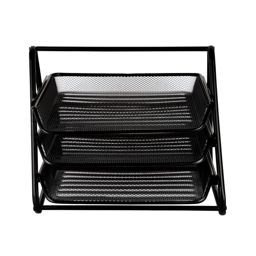 Chrome Mesh Document Tray 3 tier - Penrex Chrome Stationery