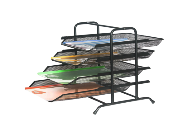 Chrome Mesh Document Tray 4 tier - Penrex Chrome Stationery