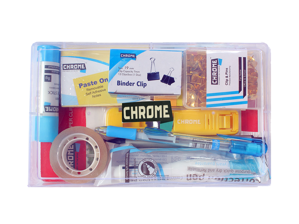 Chrome stationery gift set - Penrex Chrome Stationery