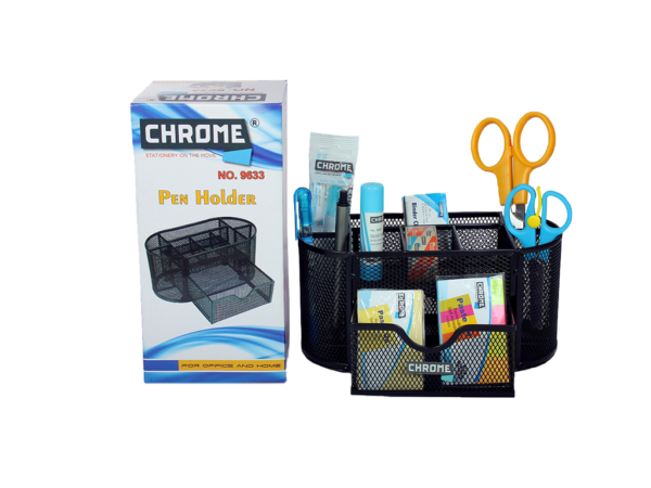 Chrome Mesh Penstand - Penrex Chrome Stationery