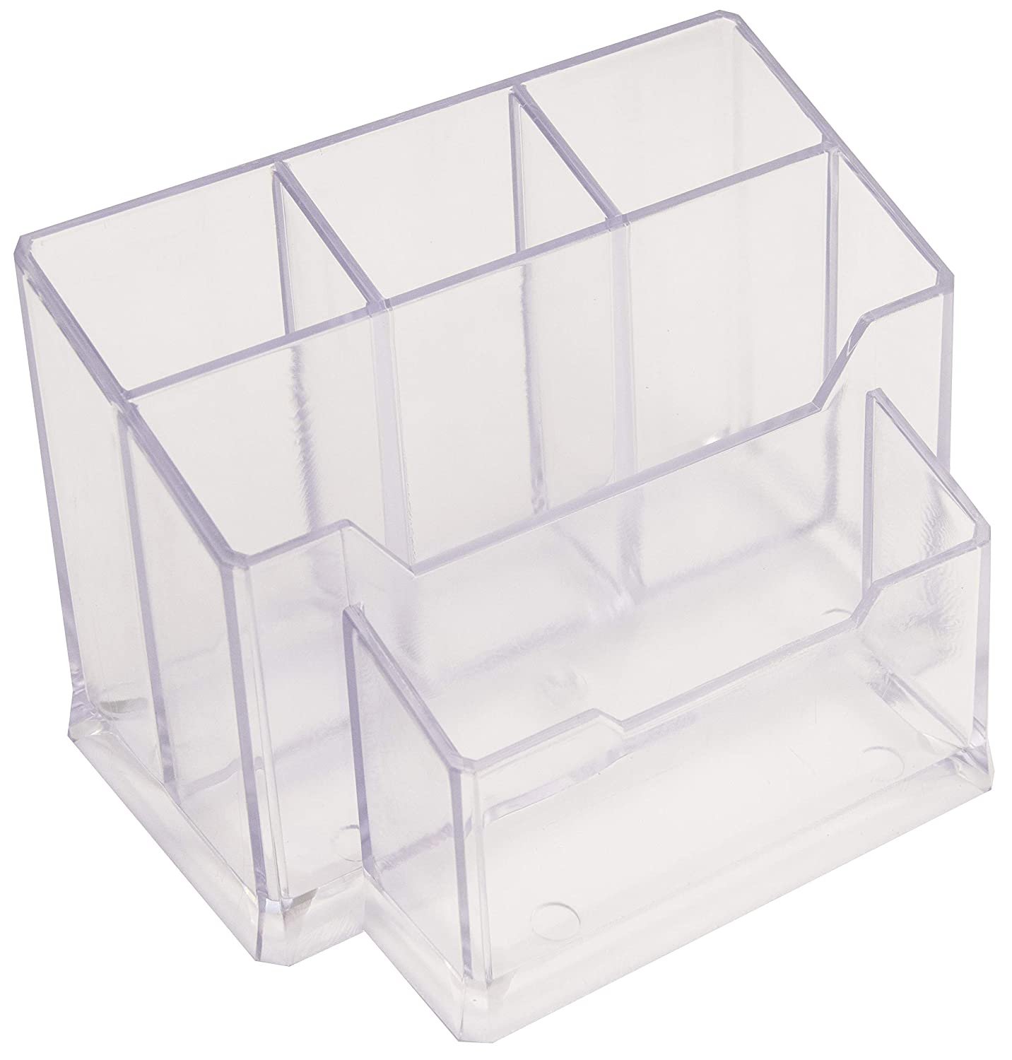 Chrome 5 Compartments Multi-Functional Pen Holder (Transparent ...