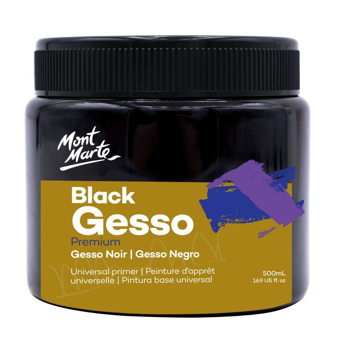 Mont Marte Black Gesso Tub 500ml - Penrex Chrome Stationery